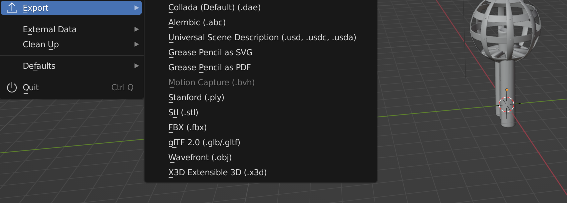 Exporting Models for 3D Printing