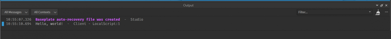 Create a script that prints "Hello, world!" In Roblox Studio