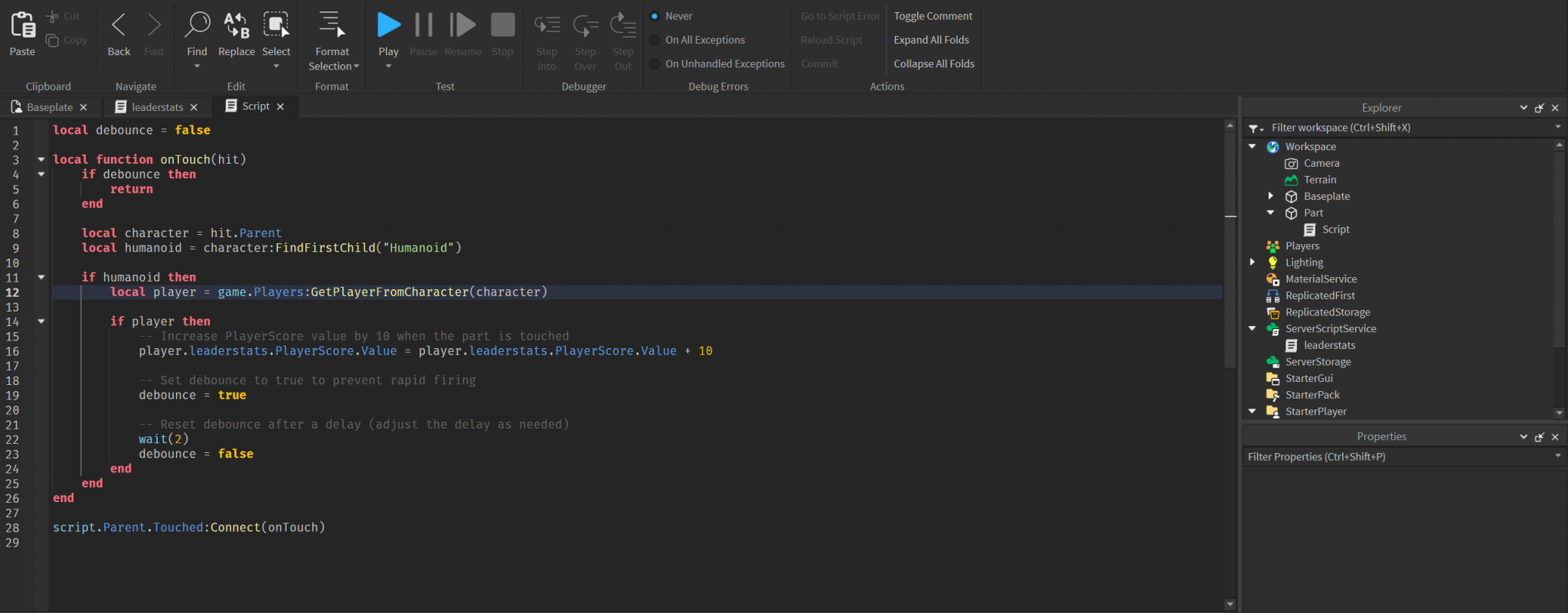 Implement Scoring Logic in Roblox Studio