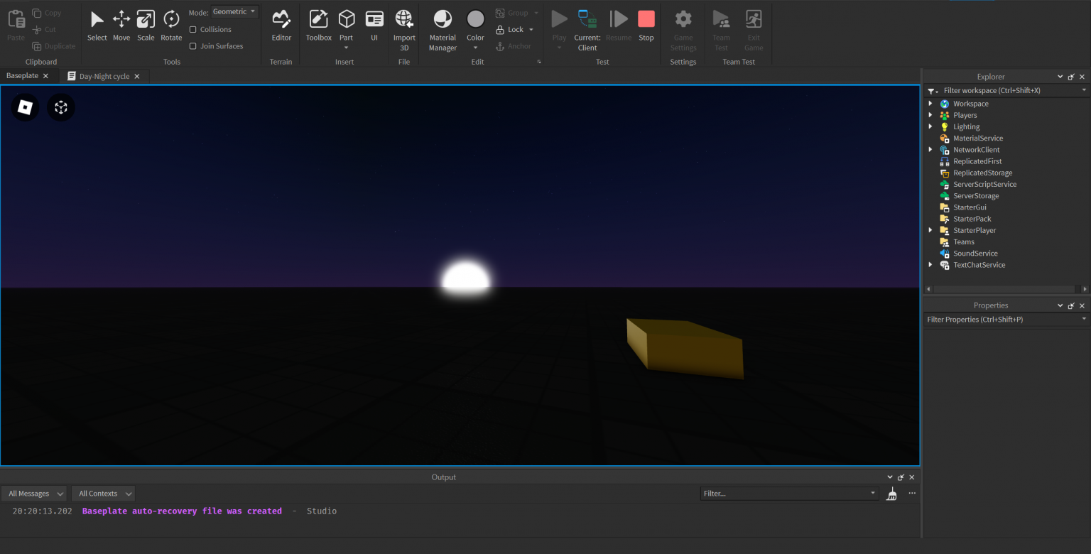 Creating Dynamic Day-Night Cycle Part in Roblox Studio